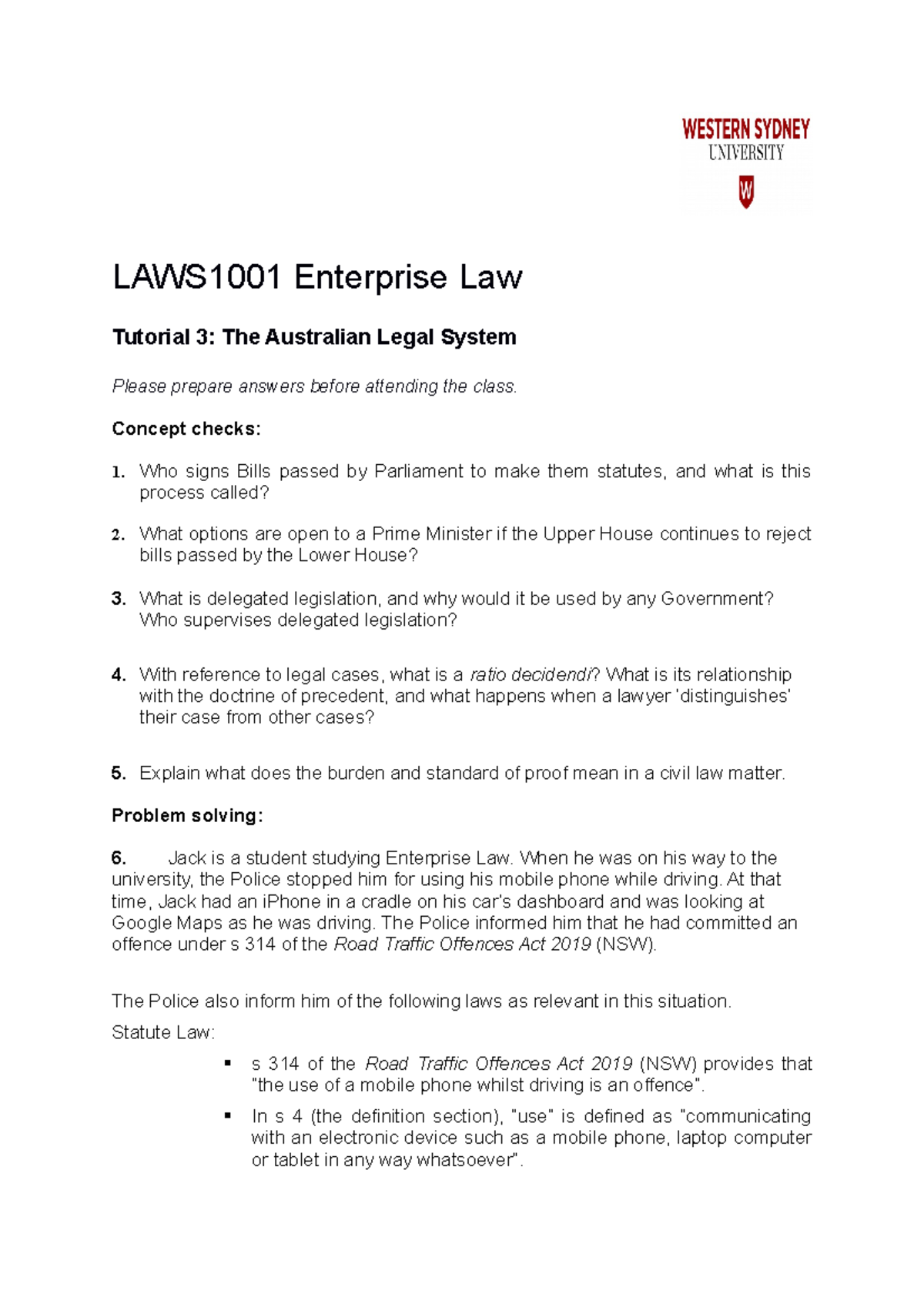 Tutorial 3 - Its good - 200909 - UWS - Studocu