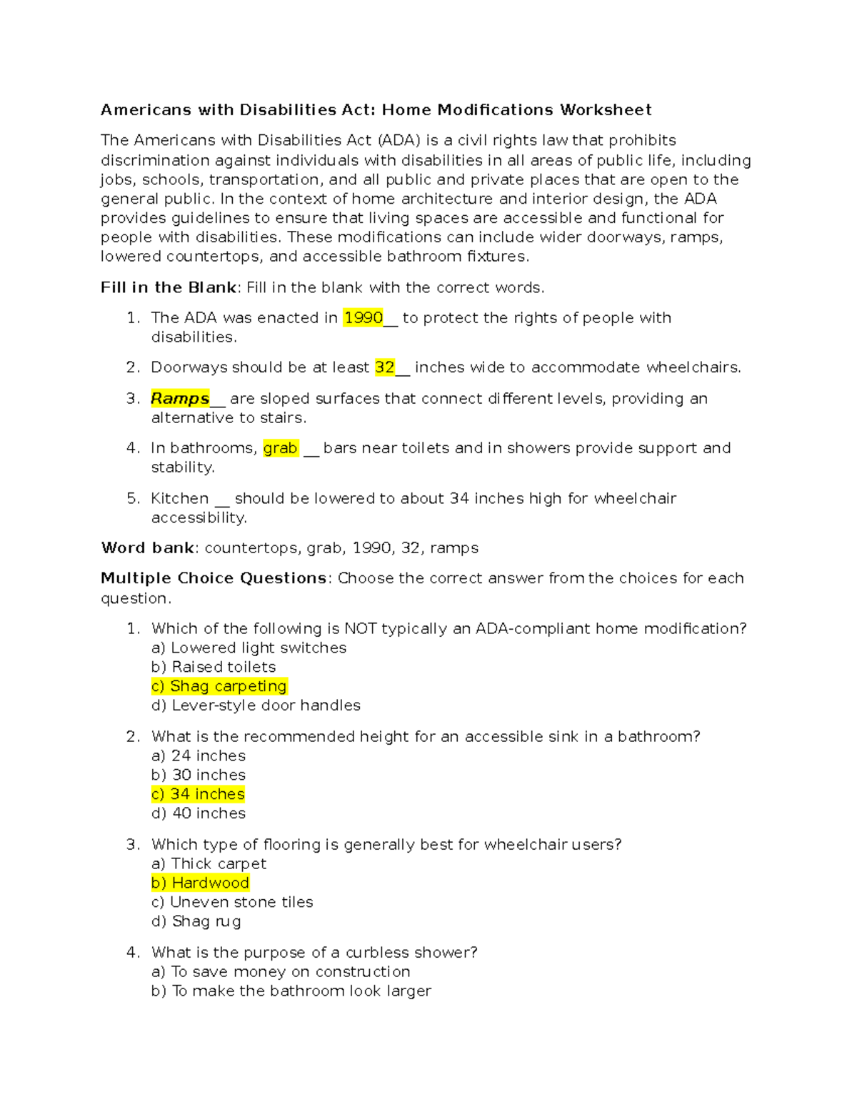 ADA internet research assignment - Americans with Disabilities Act ...