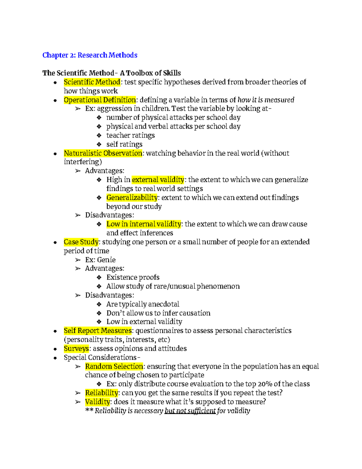 PSYC 100 Chapter 2 Research Methods - Chapter 2: Research Methods The ...