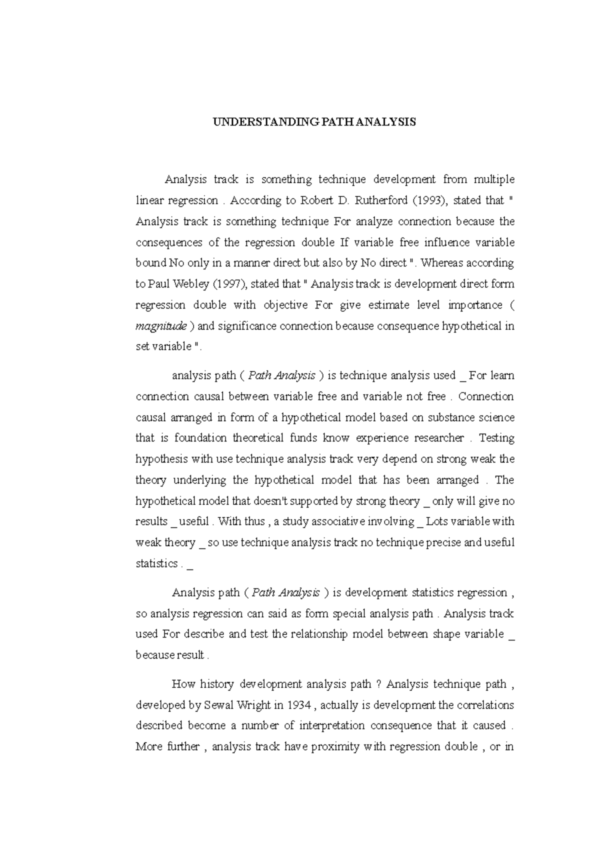 Understanding Path Analysis - UNDERSTANDING PATH ANALYSIS Analysis ...