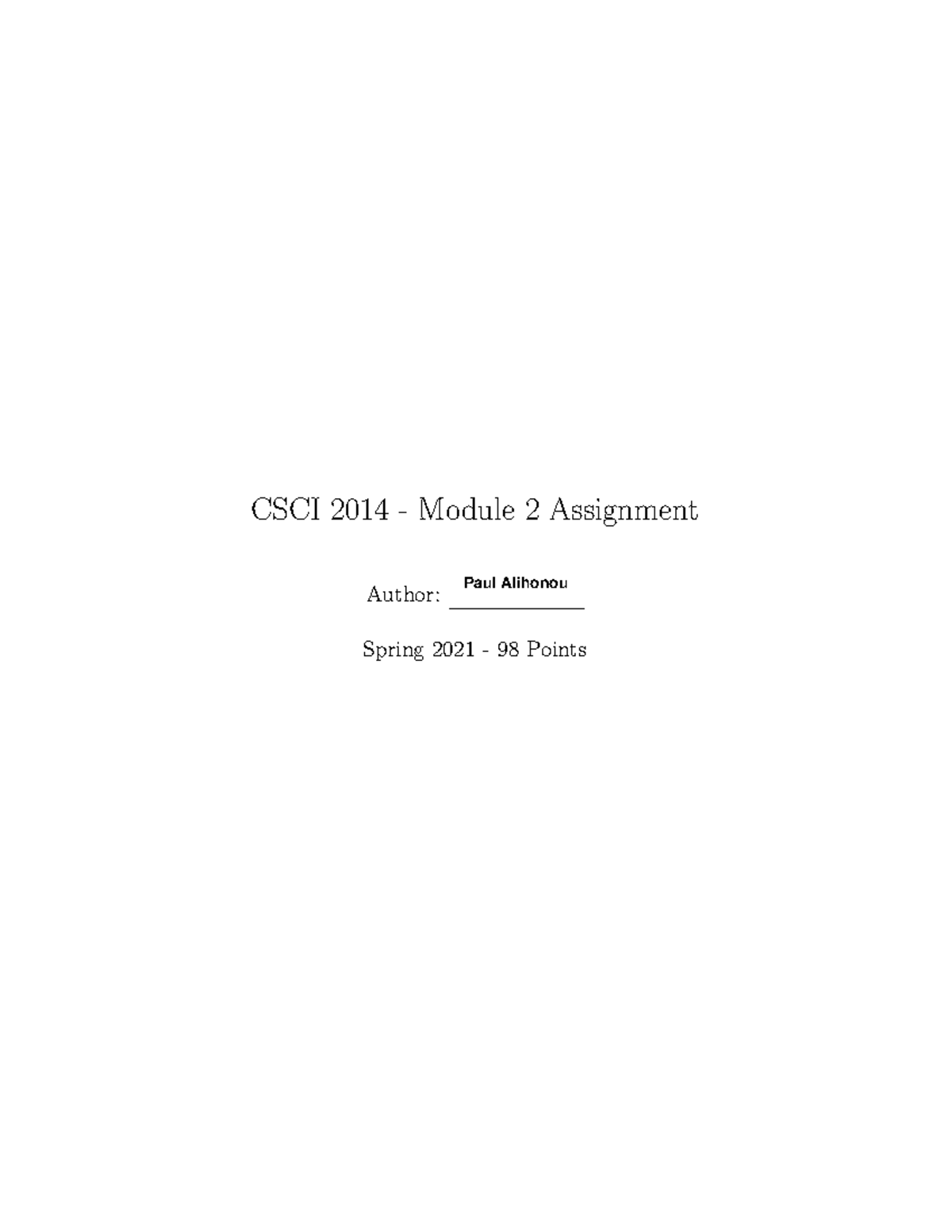 CSCI2014 MOD2 - asiignmnet access - CSCI 2014 - Module 2 Assignment ...