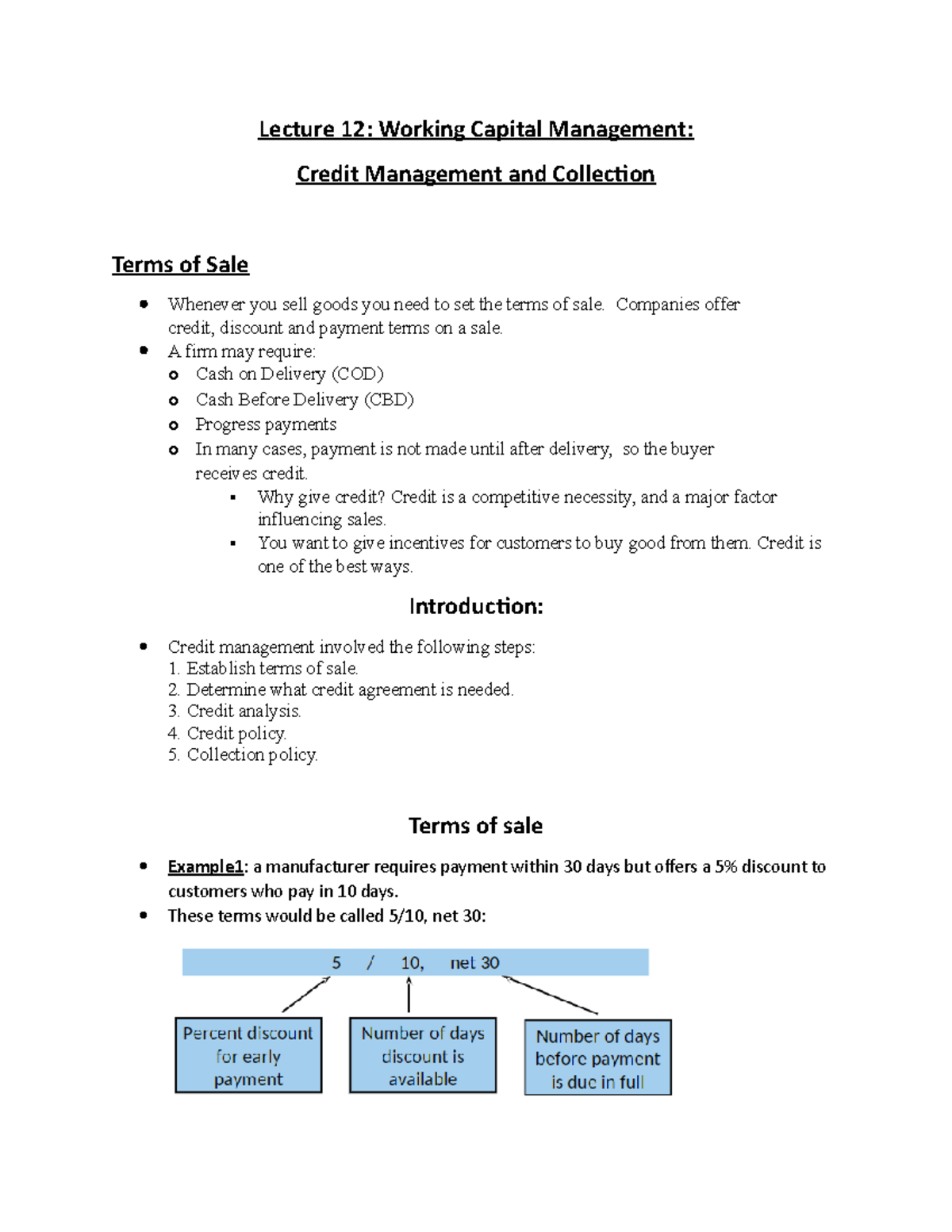 Lecture 12 - Professor Isaac Otchere - Lecture 12: Working Capital ...