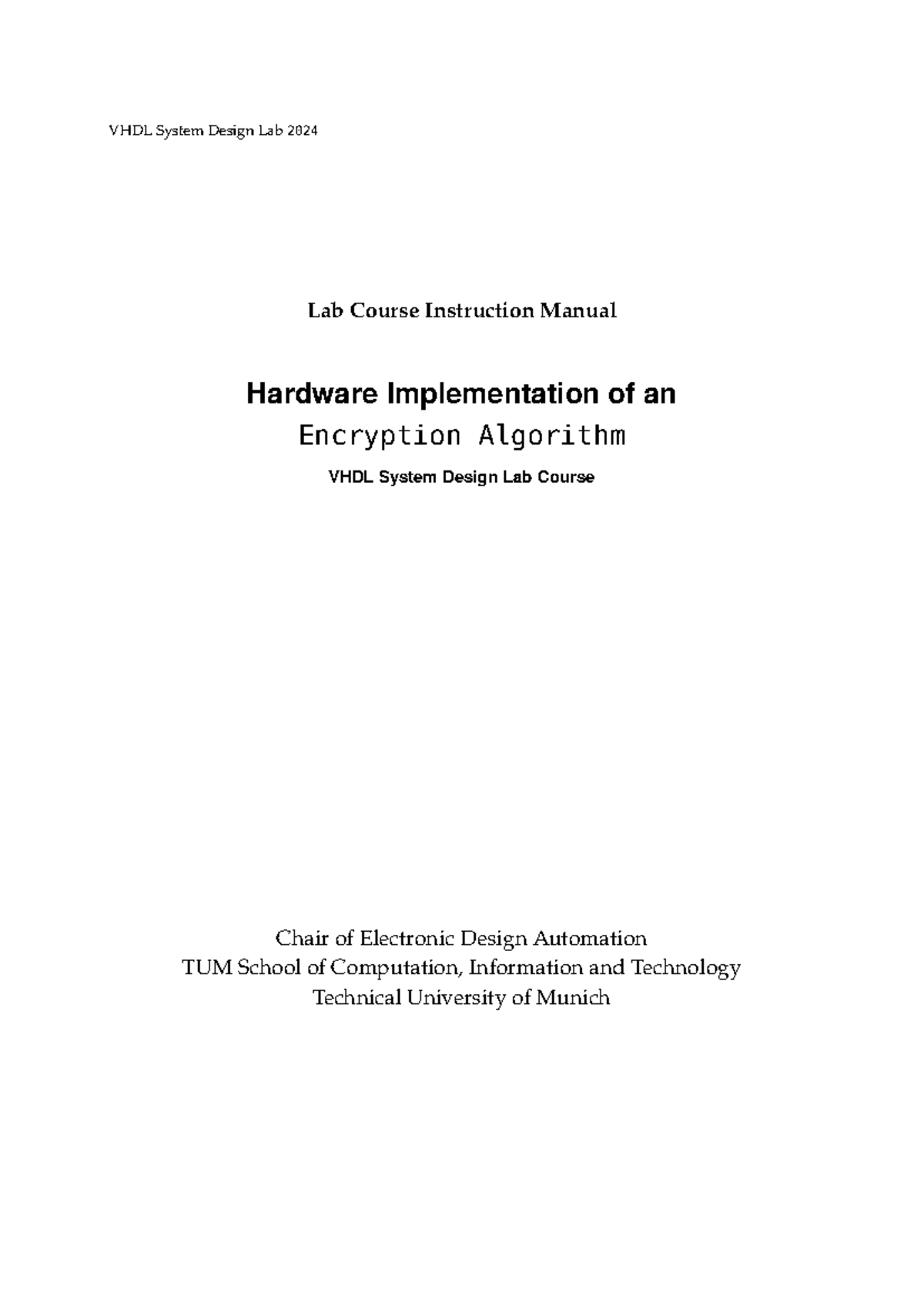 Vhdl Manual 2024 Vhdl System Design Lab 2024 Lab Course Instruction Manual Hardware
