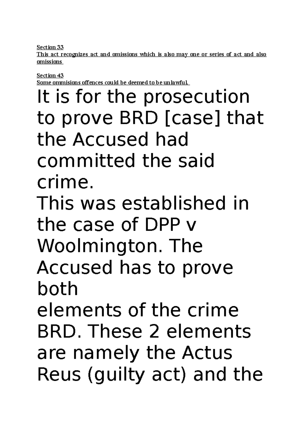 Causation - don't read - Section 33 This act recognizes act and ...