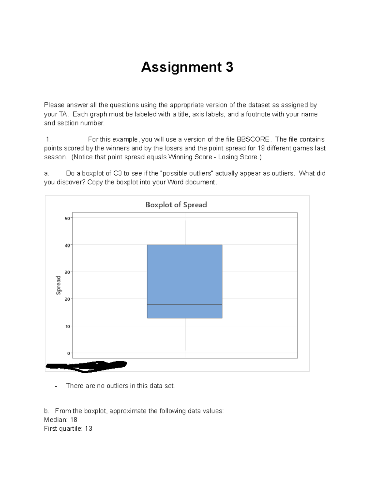 Minitab 3 - Assignment 3 Please answer all the questions using the ...