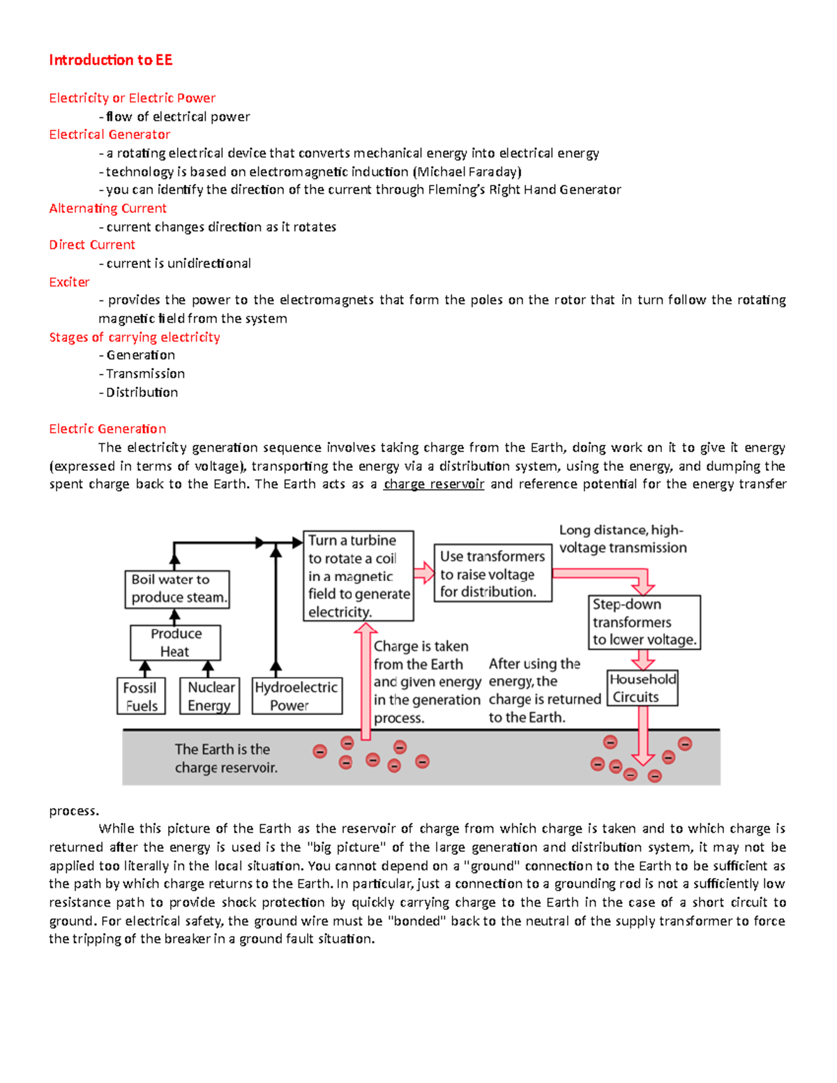 1st semester Lessons - A lesson in EE. - Introduction to EE Electricity ...