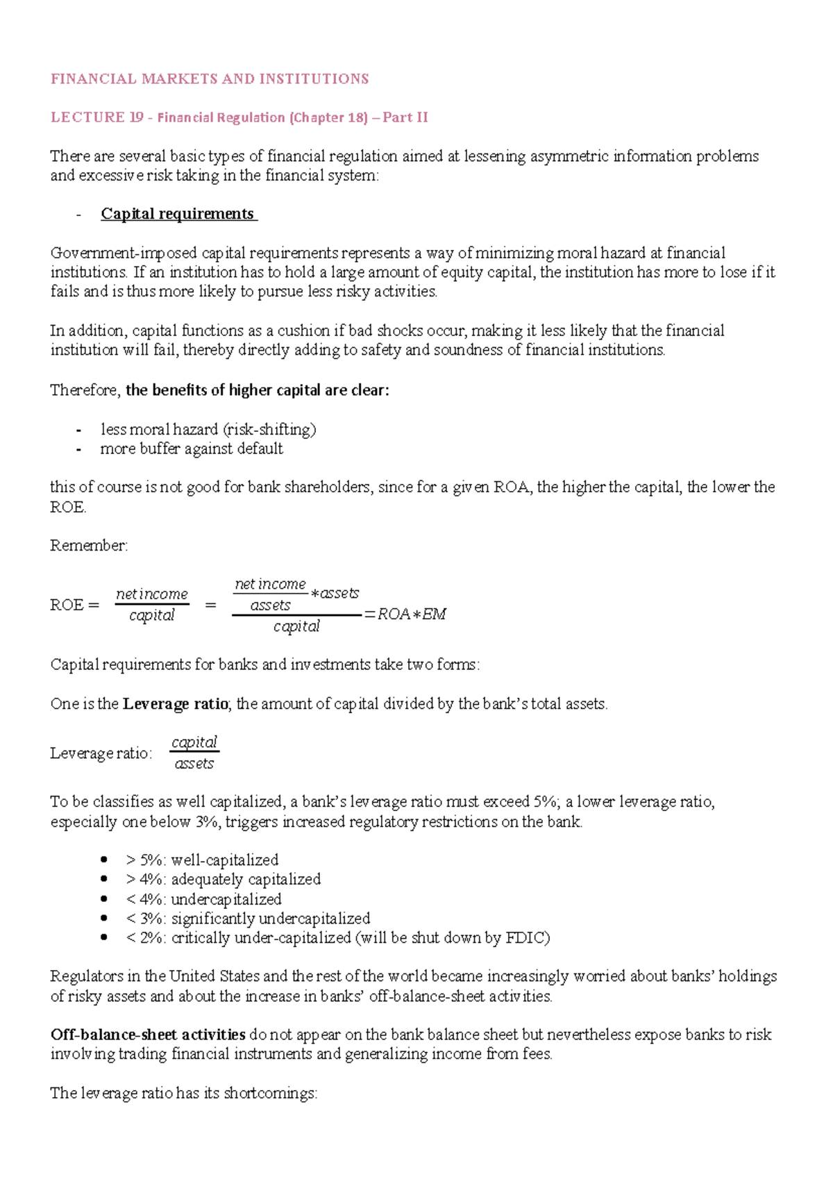 FMI Lecture 19 - Notes from class & slides integrated with book ...