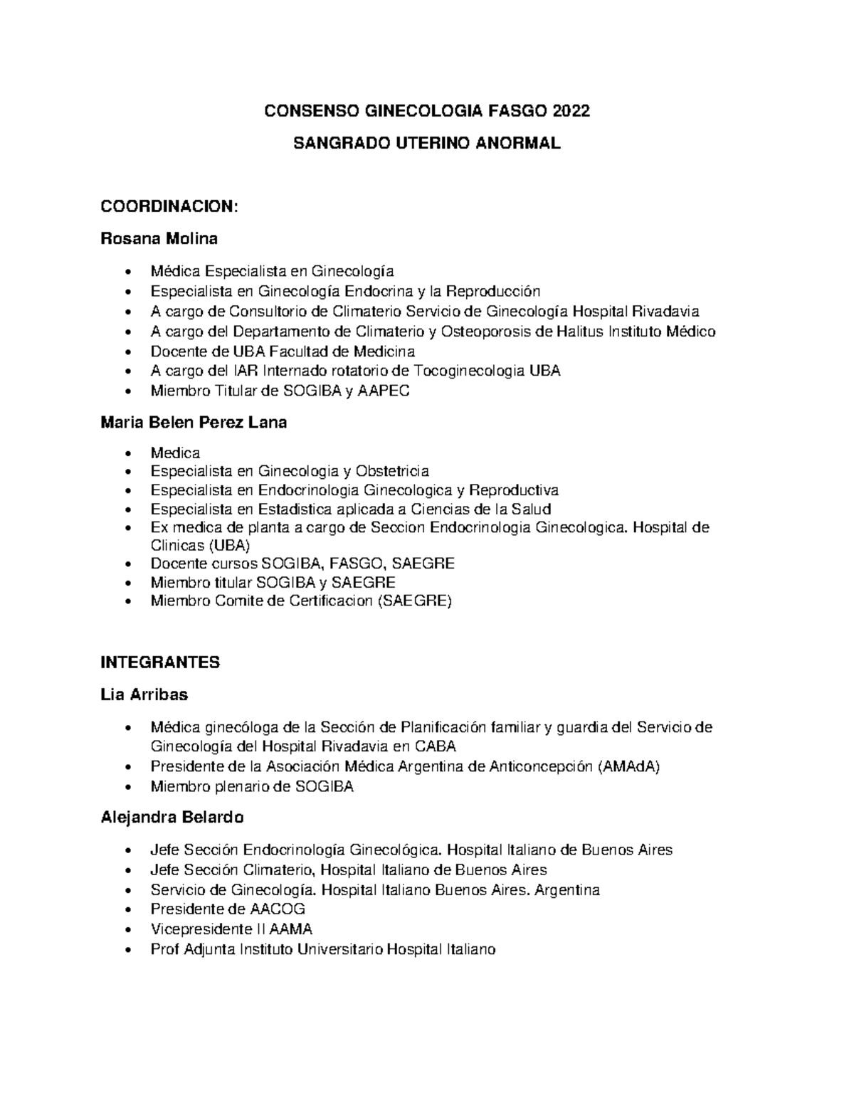 Consenso SUA Fasgo 2022- 1 - CONSENSO GINECOLOGIA FASGO 2022 SANGRADO ...