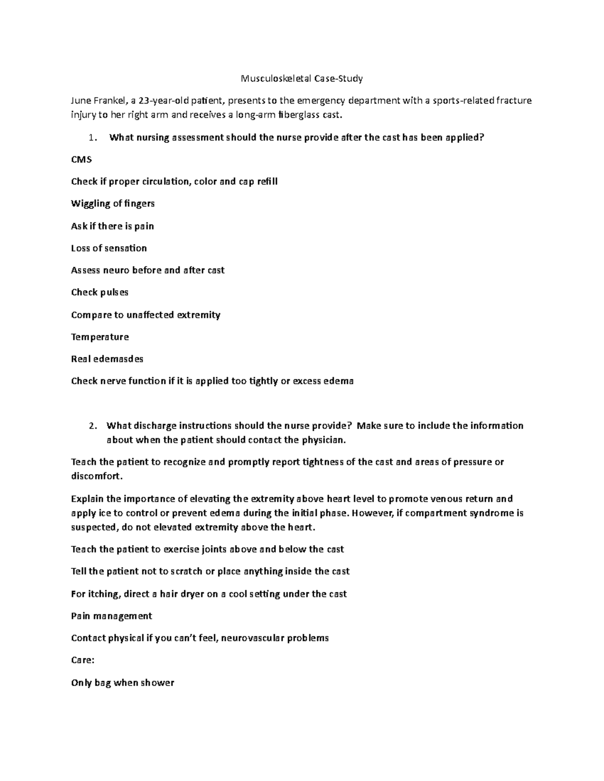 Musculoskeletal.Case.Study - Musculoskeletal Case-Study June Frankel, a ...