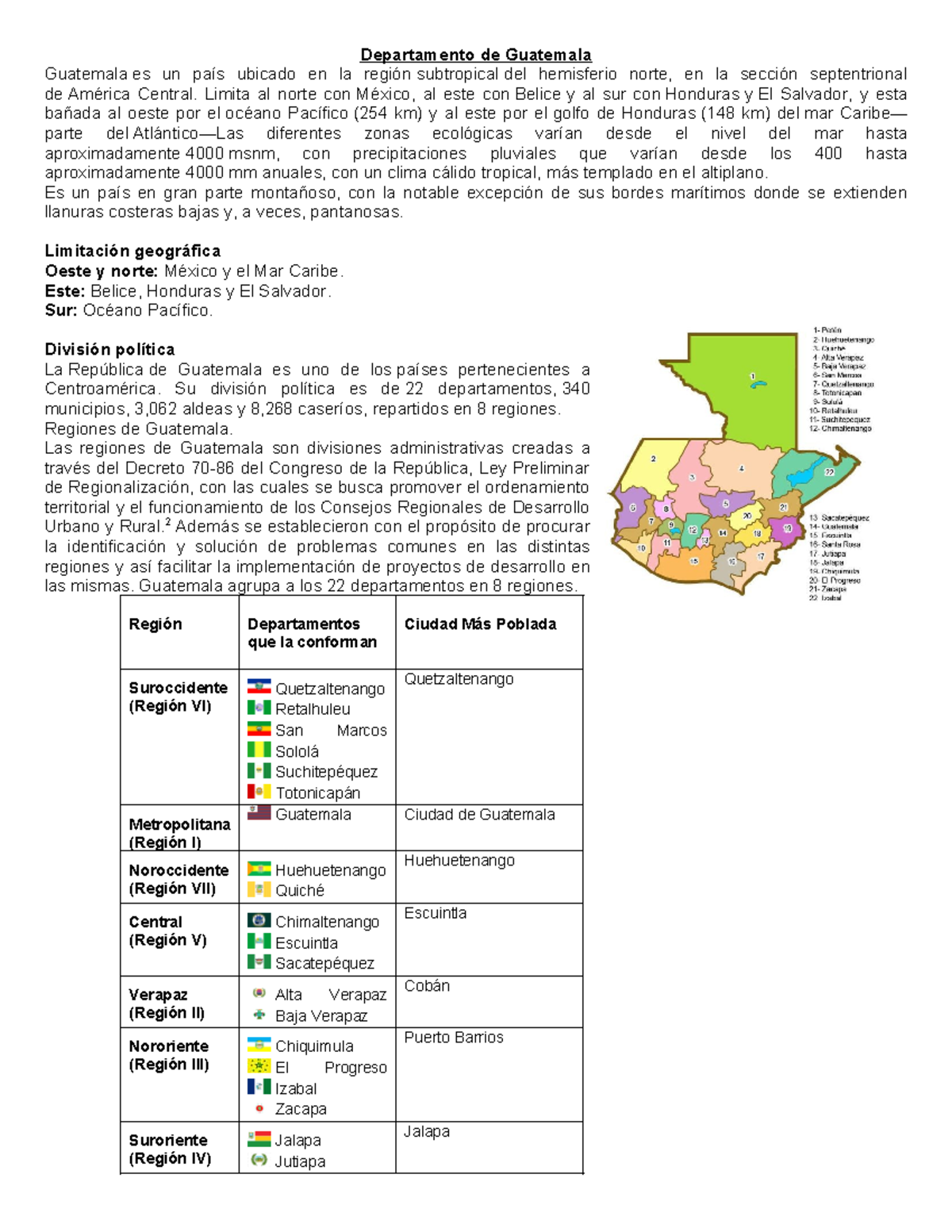 Geografia de guatemala - Departamento de Guatemala Guatemala es un país ...