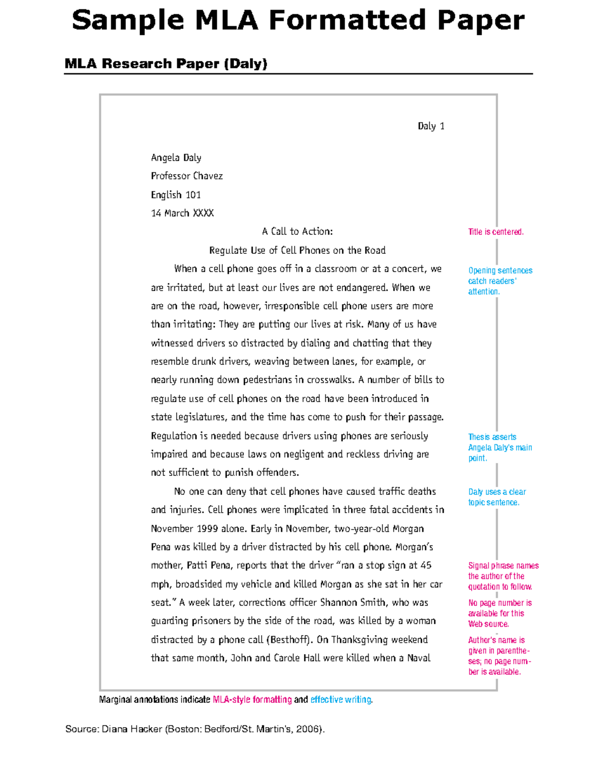 Mla format template 08 - MLA Research Paper (Daly) Angela Daly ...