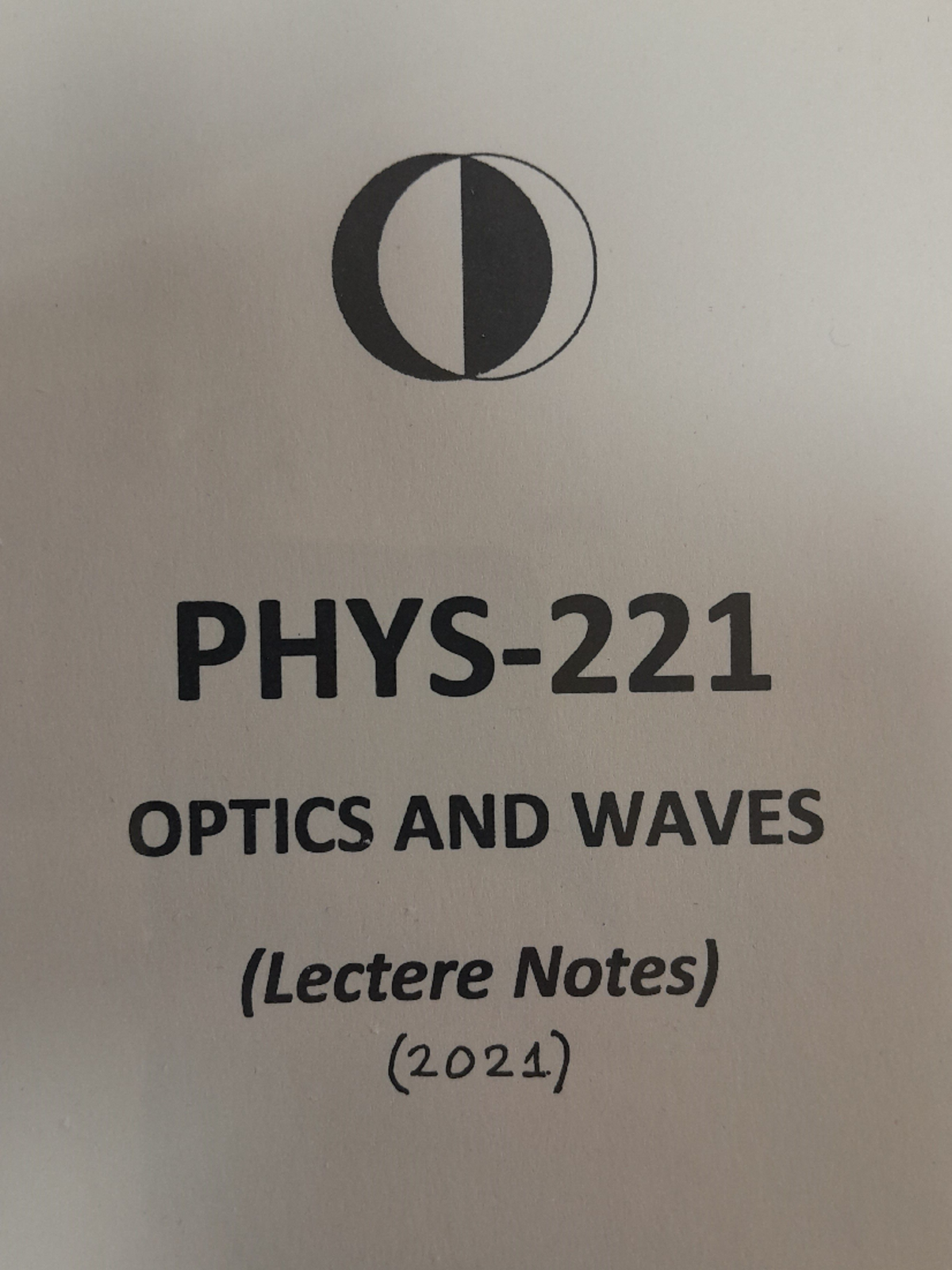 Optics Notes (2021) - QO OPTICS AND WAVES _(Lectere Notes) (2) PHYS ...