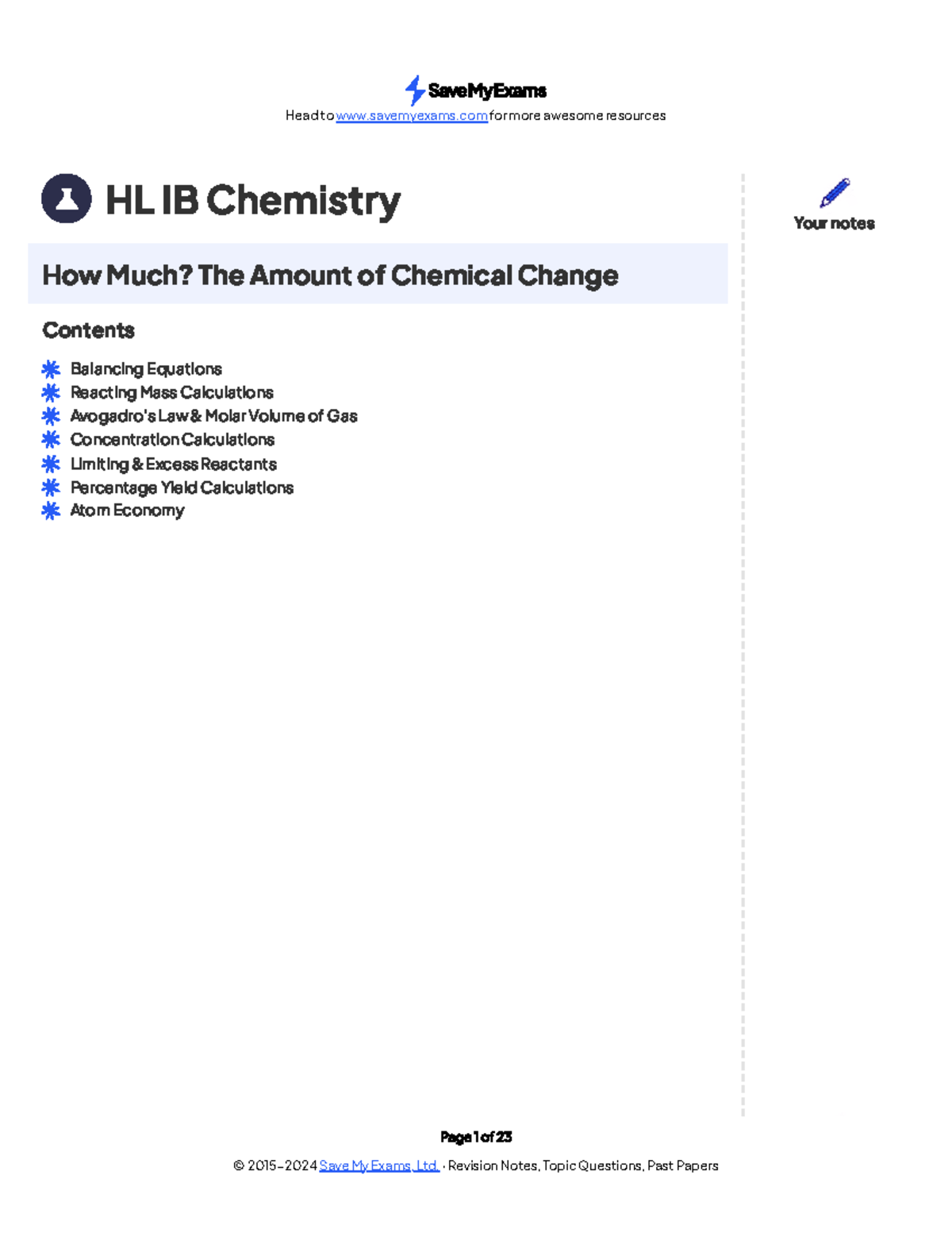 Reactivity 2.1 - HL IB Chemistry How Much? The Amount of Chemical ...