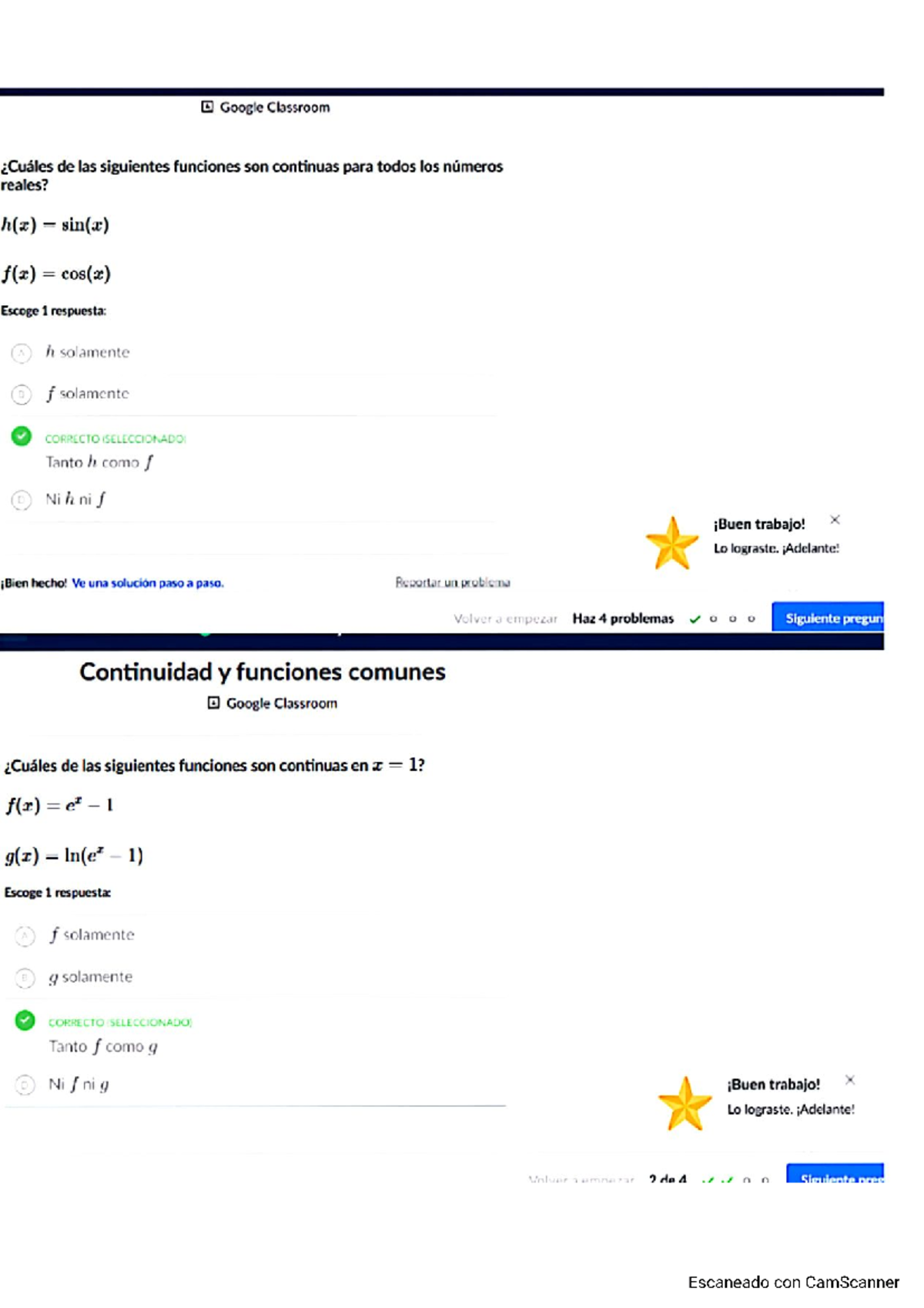 Deber 8 Continuidad de funciones - Cálculo en una Variable - Studocu