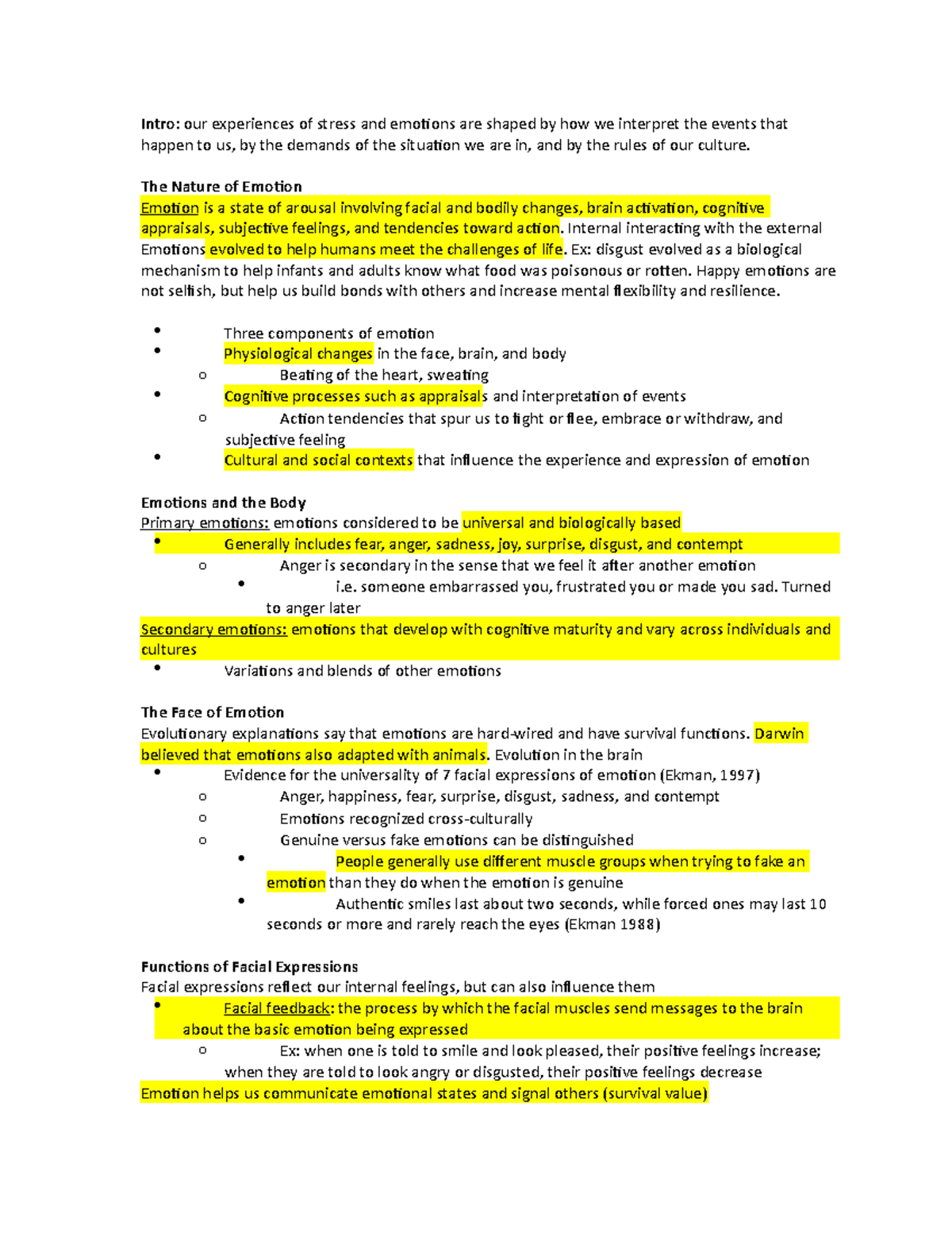 PSY121 Chapter 11 - Fall 2017 Term. Martin Rempel, Notes taken from 3rd ...