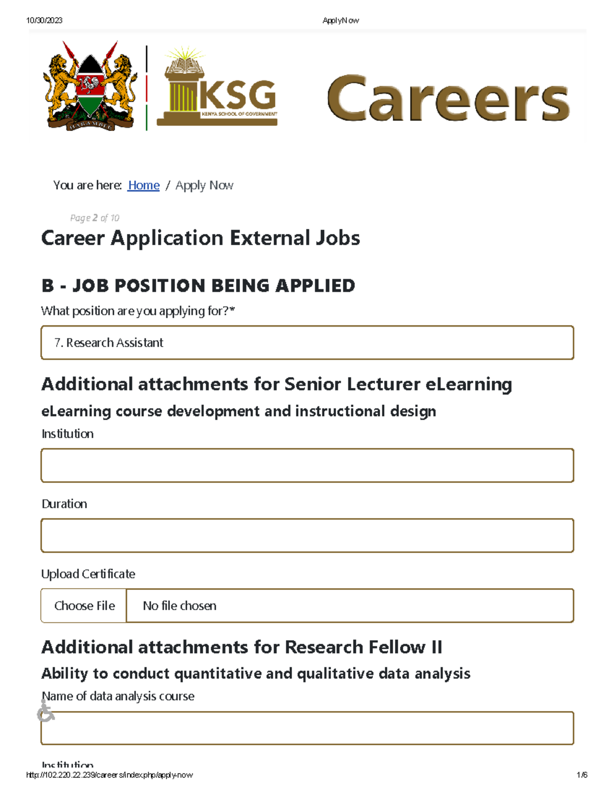 KSG job 3 - n/a - Page 2 of 10 Career Application External Jobs B - JOB ...