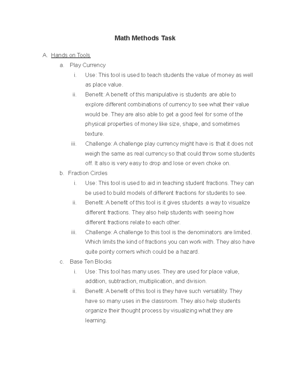 WGU Math Methods Revised - Math Methods Task A. Hands on Tools a. Play ...