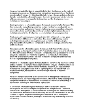 Organometallic chemistry essay - This field of chemistry has grown ...