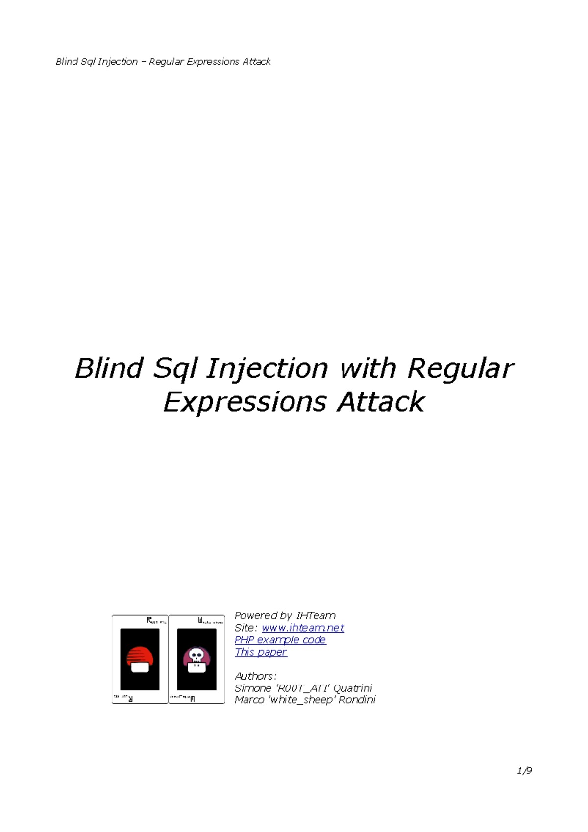 Blind sqli regexp attack - Blind Sql Injection with Regular Expressions ...