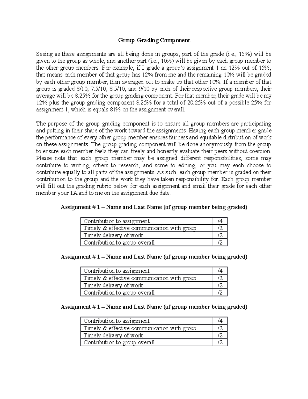 PSYC3125 Group Grading Component - Group Grading Component Seeing as ...
