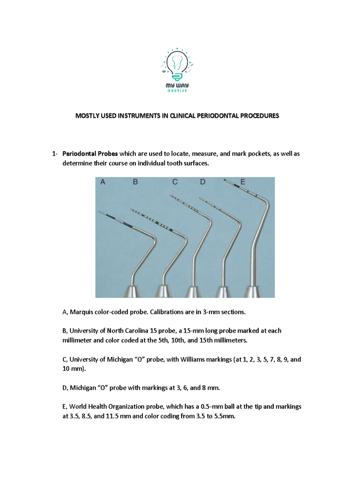 Common periodontal instruments - MOSTLY USED INSTRUMENTS IN CLINICAL ...
