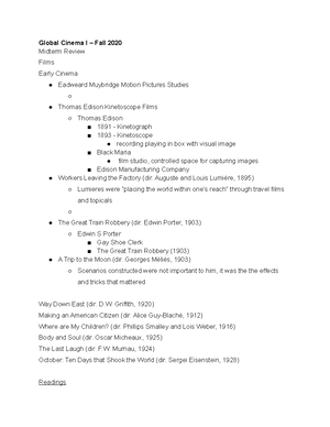 Global Cinema Notes on Articles - Tom Gunning: Useful way to consider ...