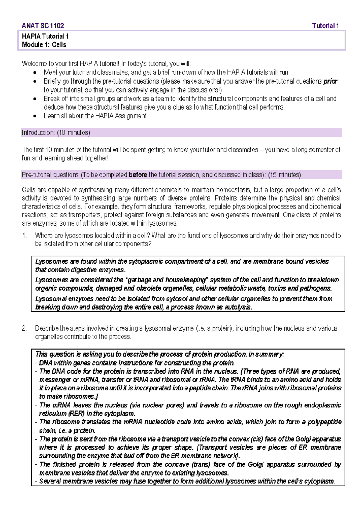 Hapia Tutorial 1 - Student Notes - Answers - HAPIA Tutorial 1 Module 1 ...