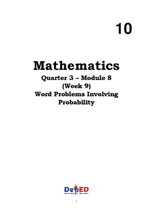 4 Q3 Math - Module 4 for Quarter 3 Mathematics 10 - Mathematics Quarter ...