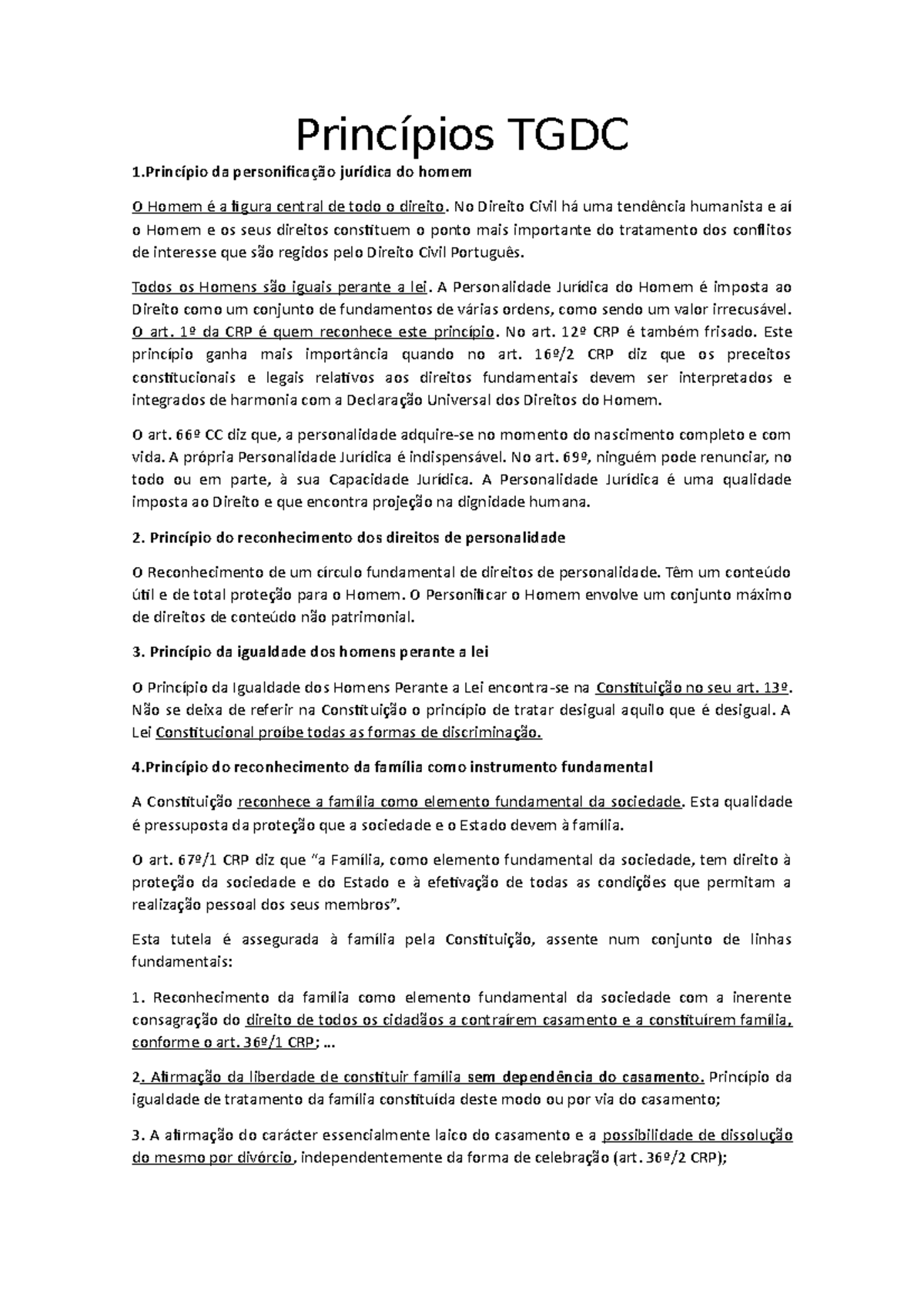 Princípios TGDC - Princípios TGDC 1ípio da personificação jurídica do ...