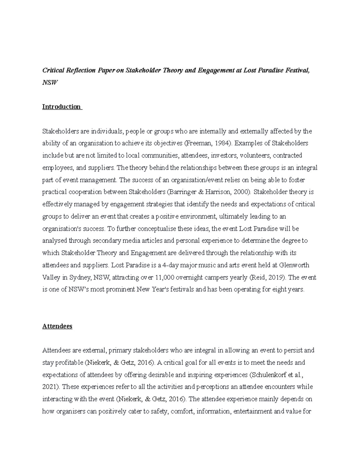 21639 Critical Reflection Paper - Critical Reflection Paper on ...