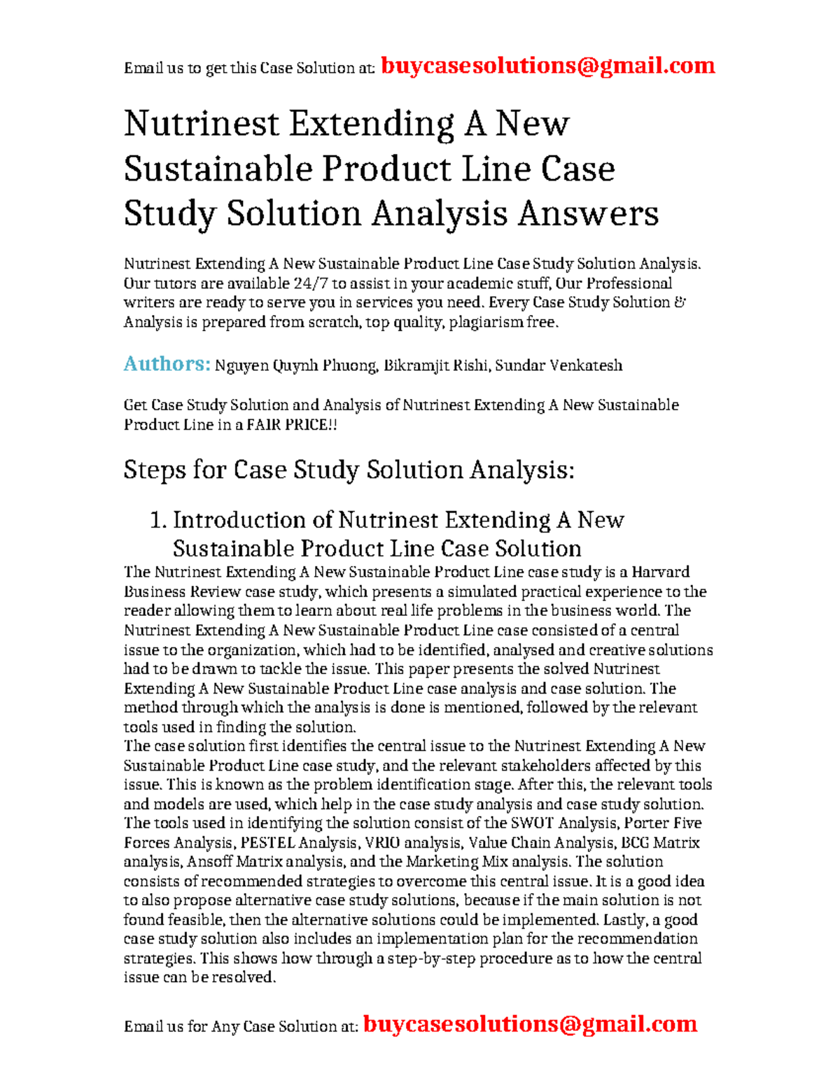 SOLUTION Nutrinest Extending A New Sustainable Product Line - Nutrinest ...