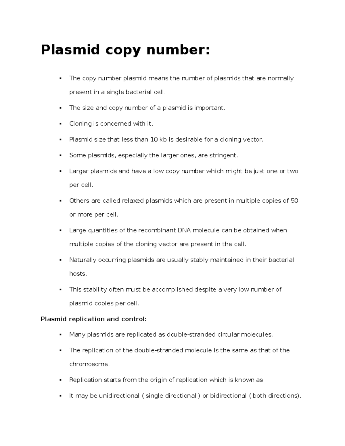 Biology Science 28 - Plasmid copy number: The copy number plasmid means ...