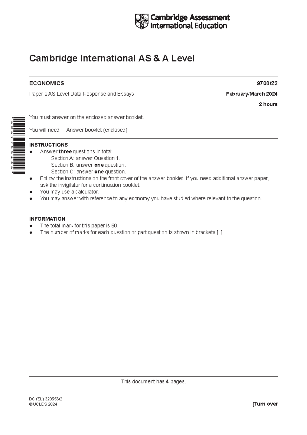 9708 22 qp m24 - Feb/March Economics 9708 qp22 - This document has 4 ...