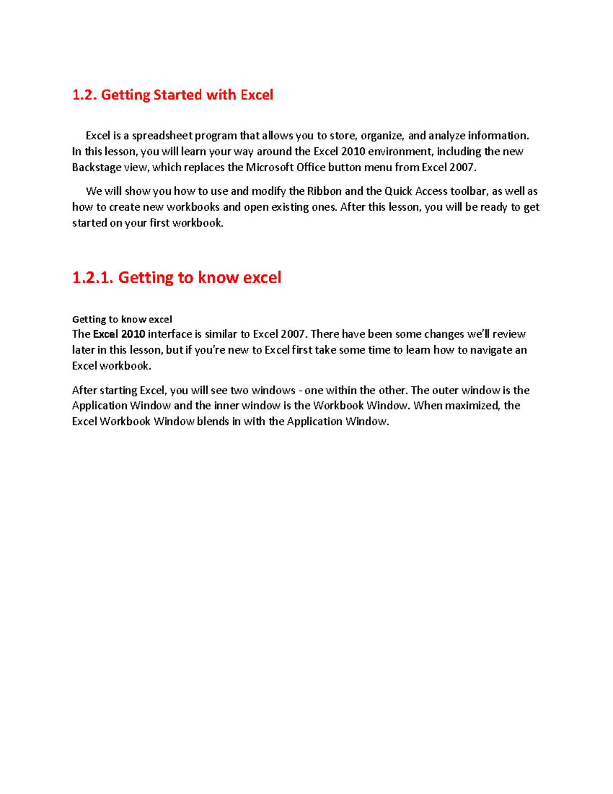 Modules IN BIT - HRDM lectures notes - 1. Getting Started with Excel ...