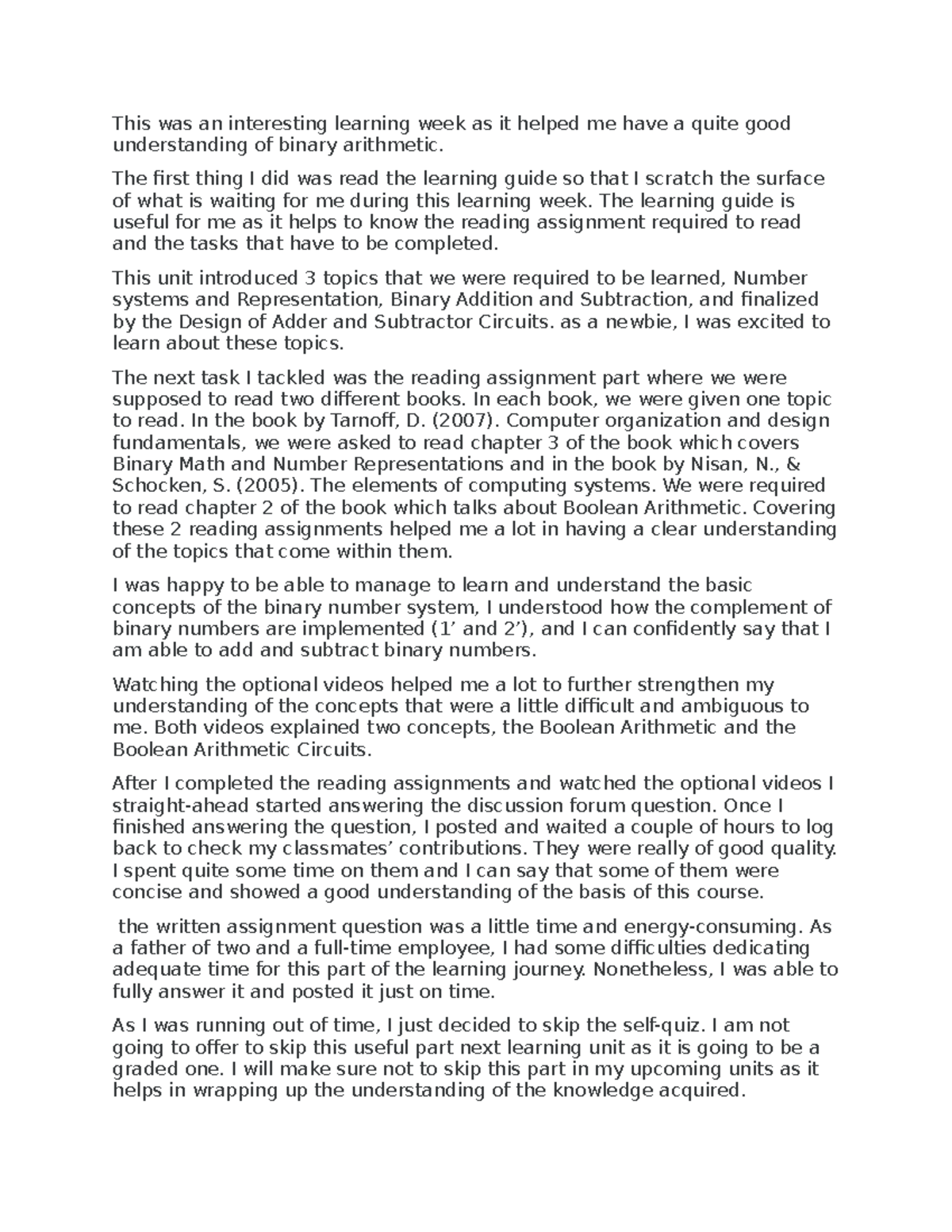 CS 1104 Written Learning Journal unit 2 - This was an interesting ...