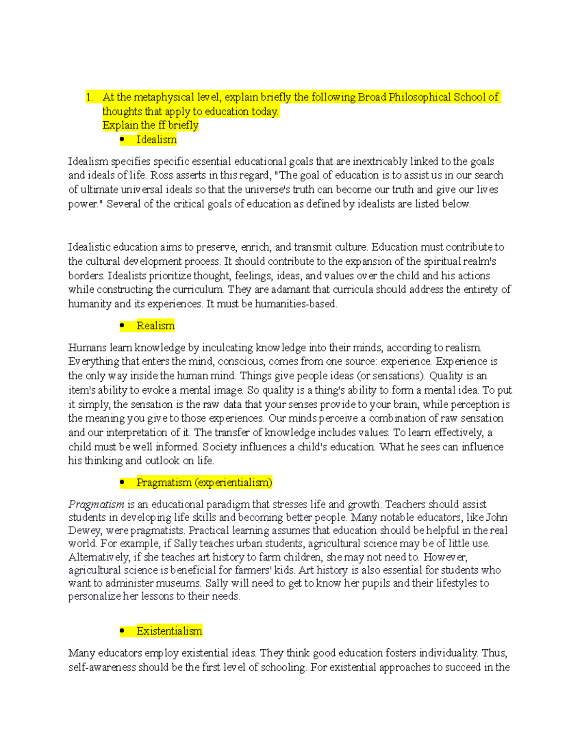 Assignment-Panda - About Masteral in education - At the metaphysical ...