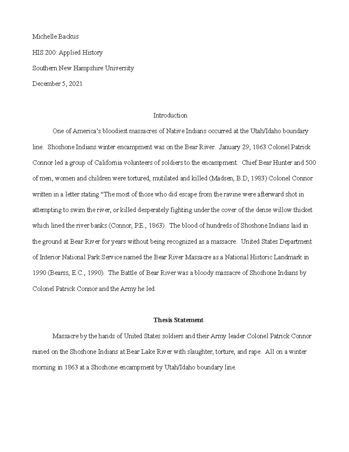 HIS 200 Historical Analysis Essay Progress Check 2 - Michelle Backus ...