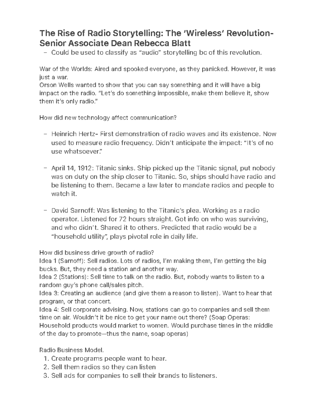 The Rise of Radio Storytelling: The ‘Wireless’ Revolution- Senior ...