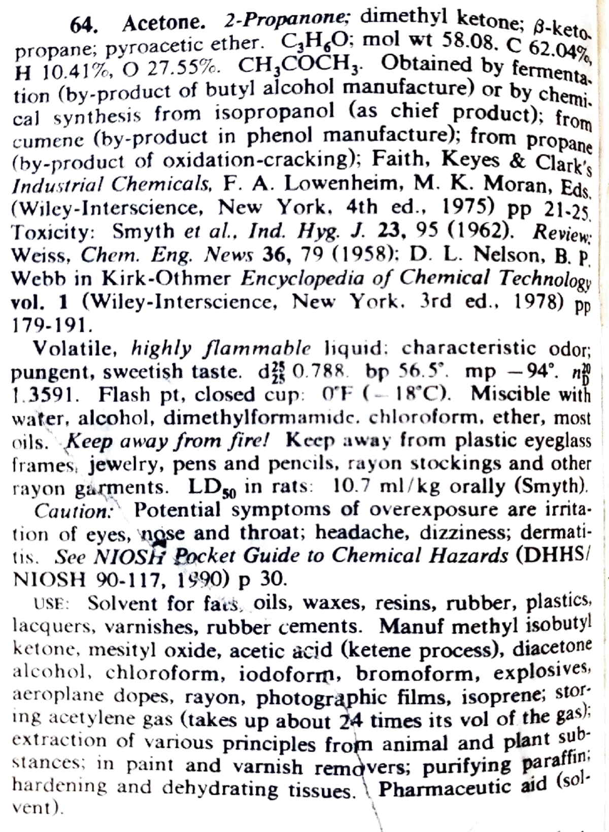 Acetona - 64. Acetone. 2-Propanone; dimethyl propane; pyroacetic ether ...