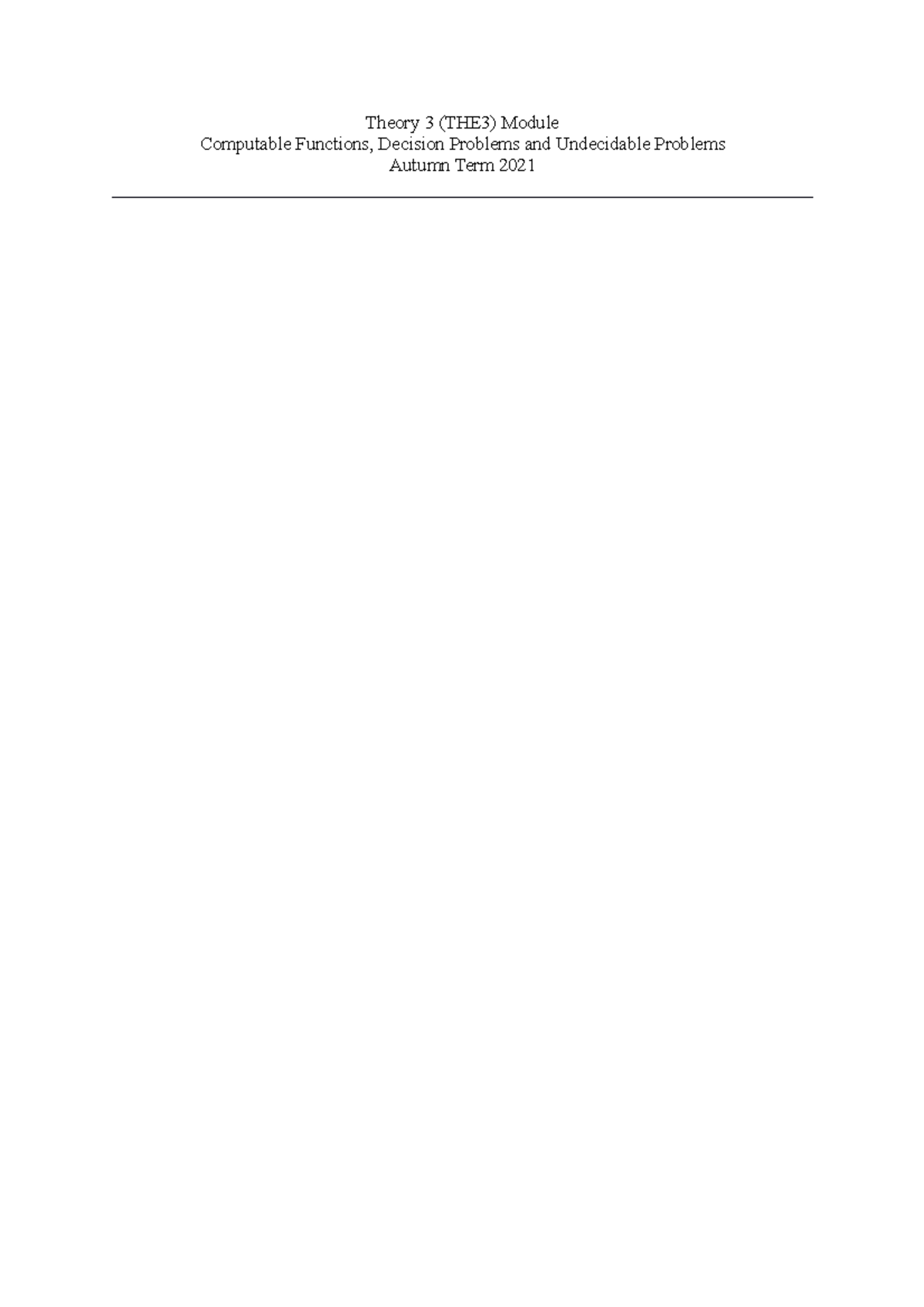 Theory 3 Computable Functions Decision Problems And Undecidable Problems Theory 3 The3