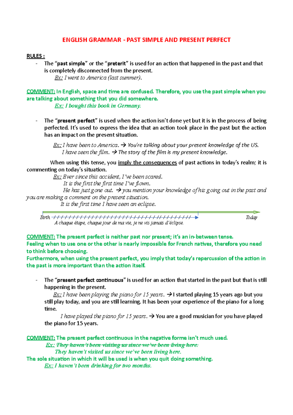 Past simple and present perfect - ENGLISH GRAMMAR - PAST SIMPLE AND ...