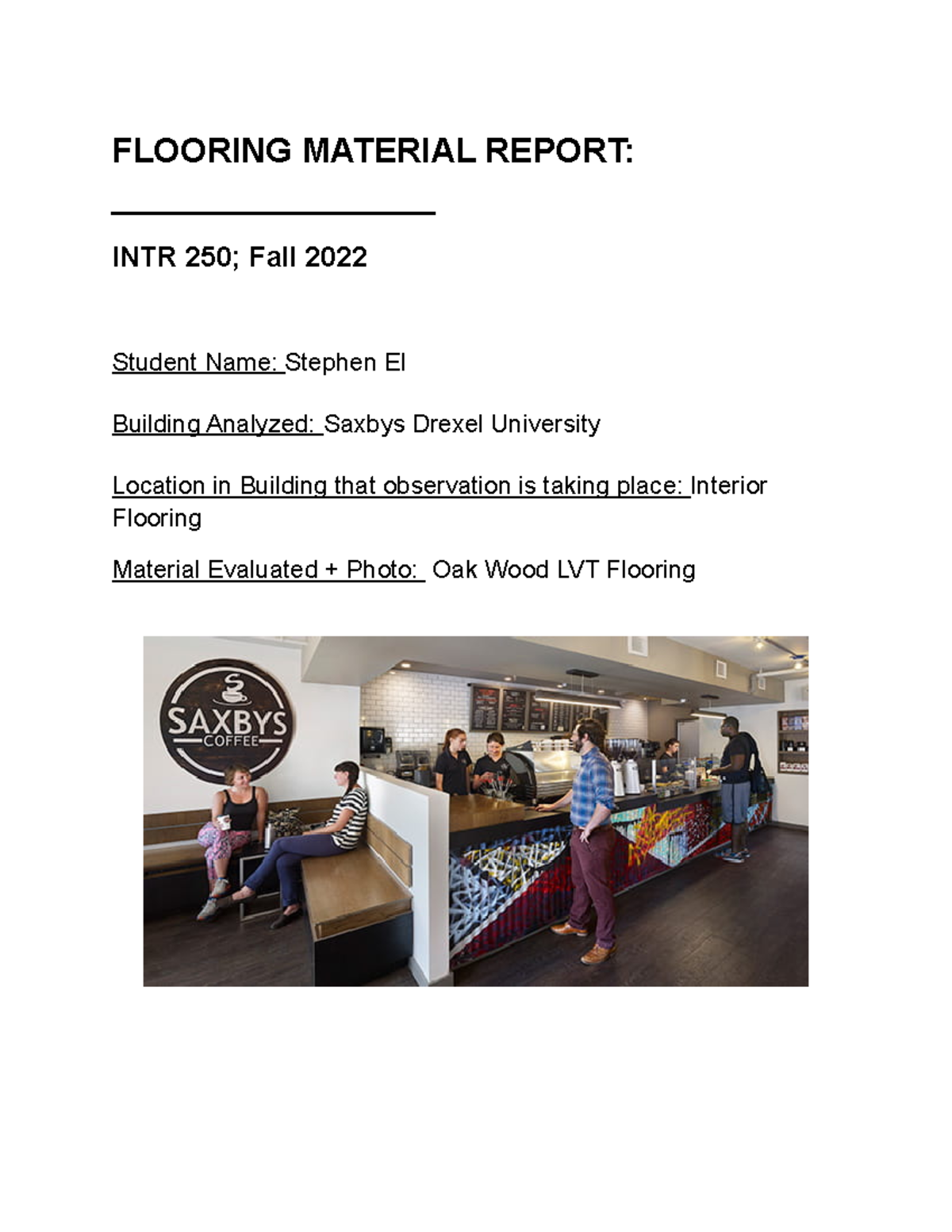 Material Report #3 Flooring - FLOORING MATERIAL REPORT ...