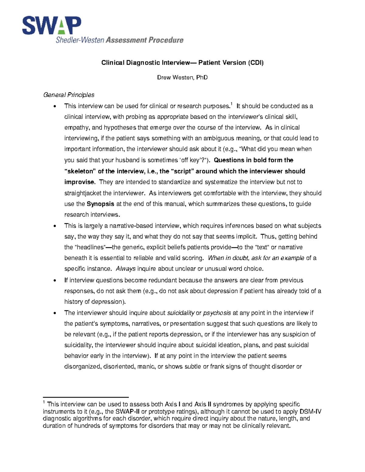 CDI patient version - Agdjfksjsj - Clinical Diagnostic Interview ...
