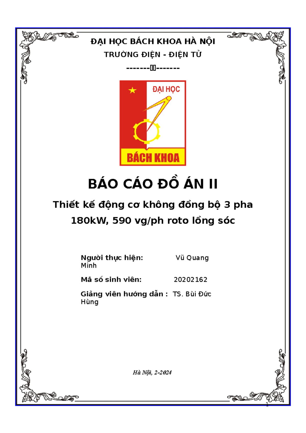 Bao cao DA2 - đamh - ĐẠI HỌC BÁCH KHOA HÀ NỘI TRƯỜNG ĐIỆN - ĐIỆN TỬ ####### - - BÁO CÁO ĐỒ ÁN II ...