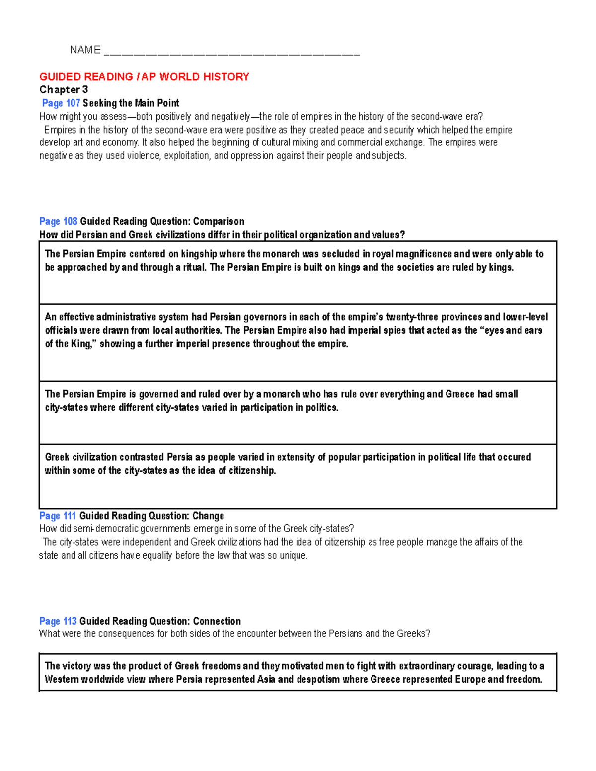 WH Guided Reading 3 AP World History - NAME ...