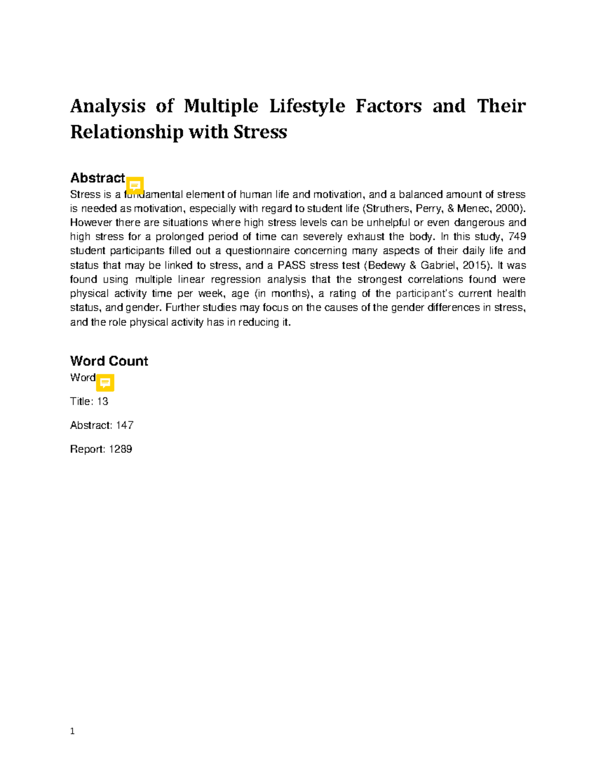Assessment 1 - Example 2 (with annotations) - Analysis of Multiple ...