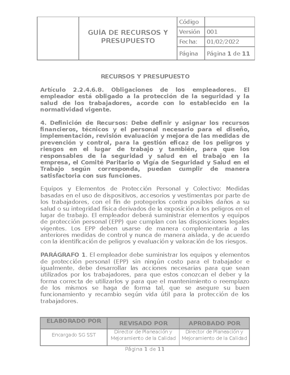 GuÍa De Recursos Y Presupuesto GuÍa De Recursos Y Presupuesto Versión