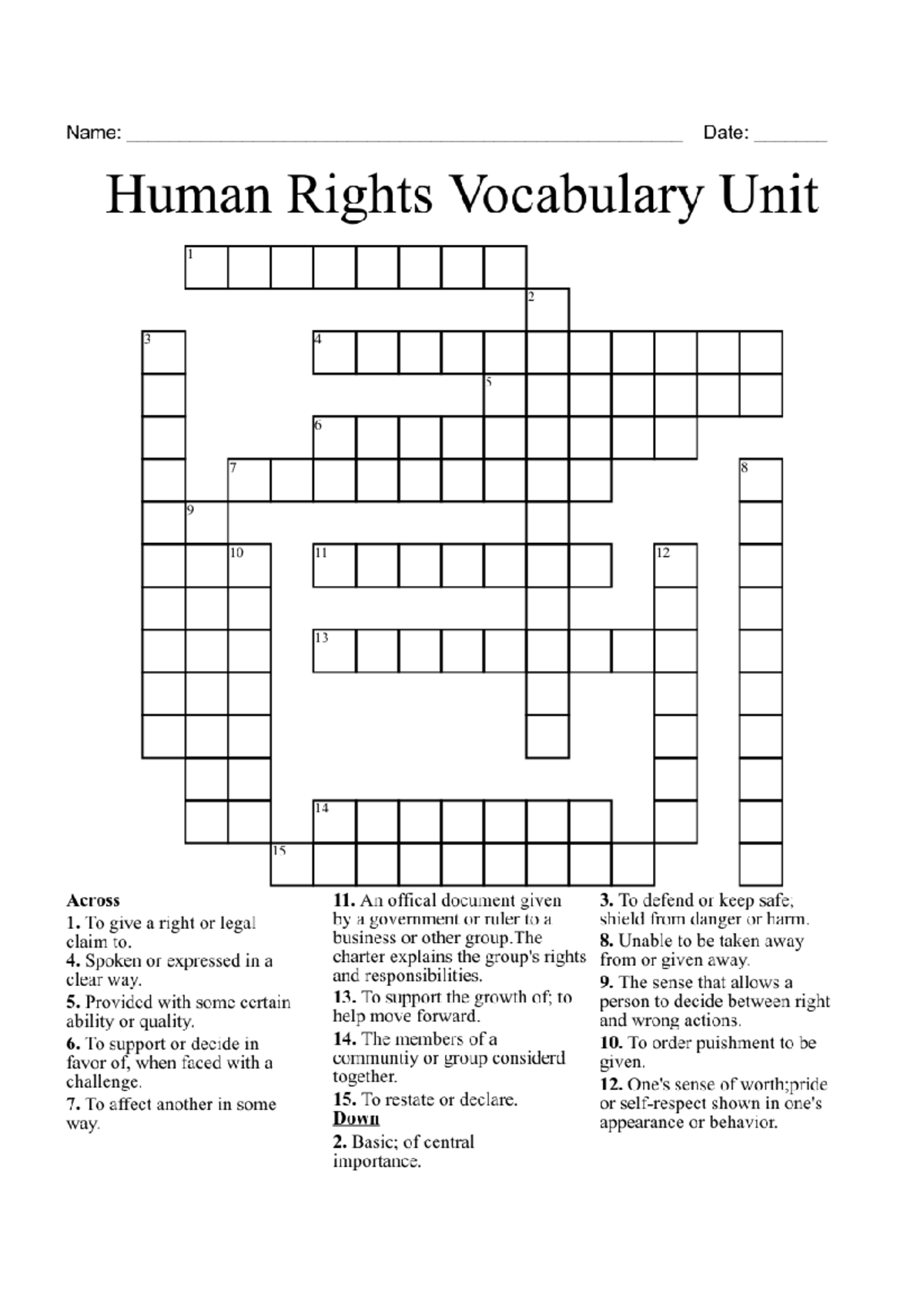 UDHR - A fun activity to introduce rights and freedoms concepts to ...