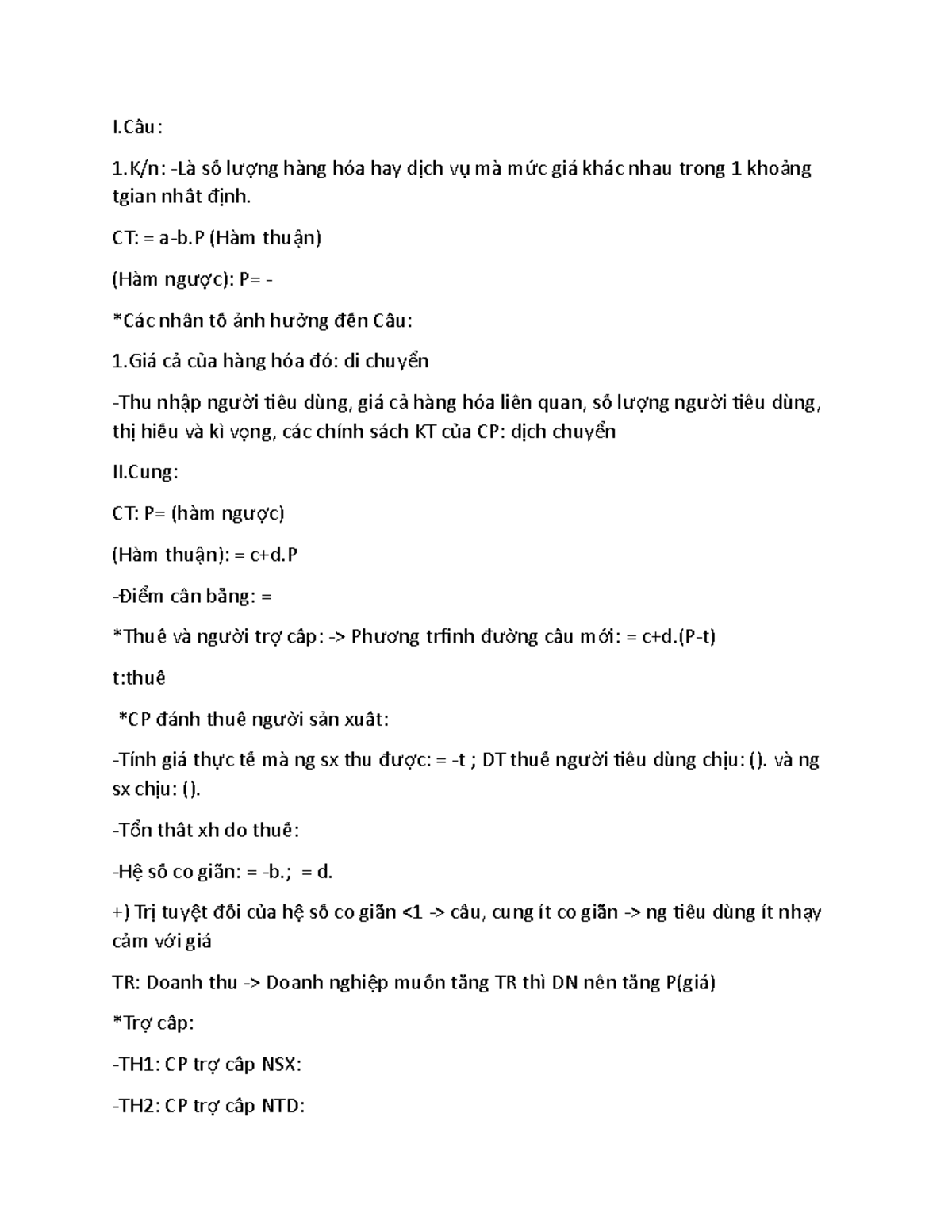Kinh tế vi mô - no more - Iầầu: 1/n: -Là sốố l ượng hàng hóa hay d ch v ị ụ mà m c giá khác nhau ...
