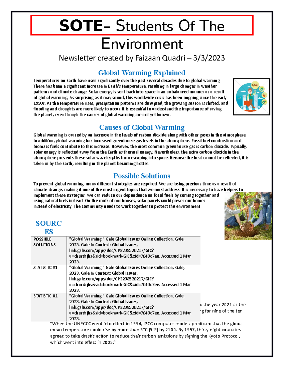 Newsletter Project - FQ - SOTE– Students Of The Environment Newsletter ...
